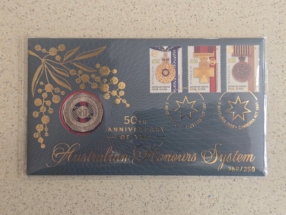 50th Anniversary of Australian Honours System 50c PNC Impressions 2025 ...
